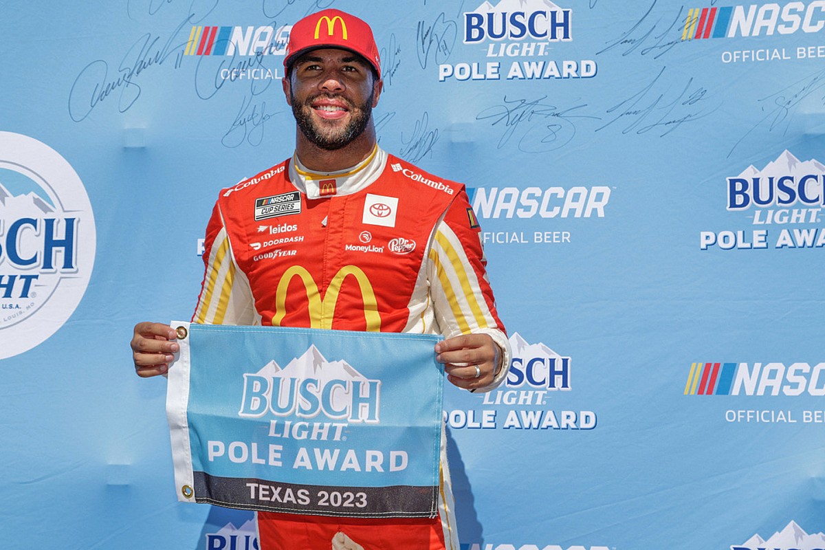 Bubba Wallace takes pole position for Texas Cup race
