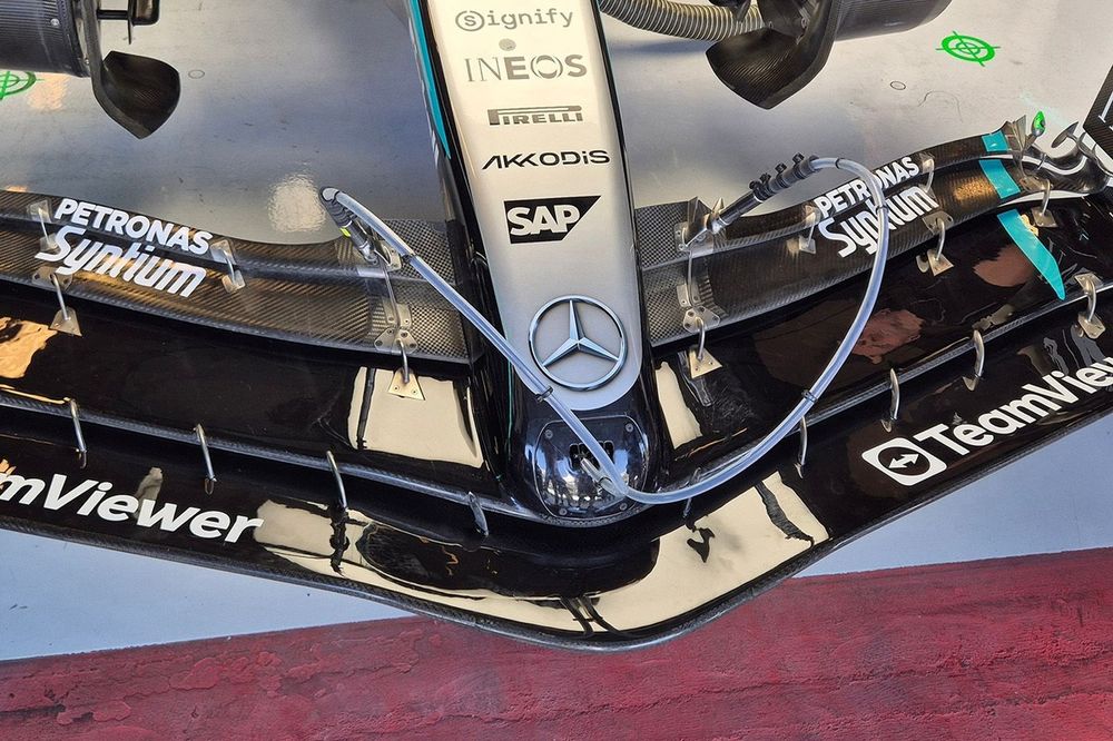 New Mercedes front wing offers first look at F1 2026