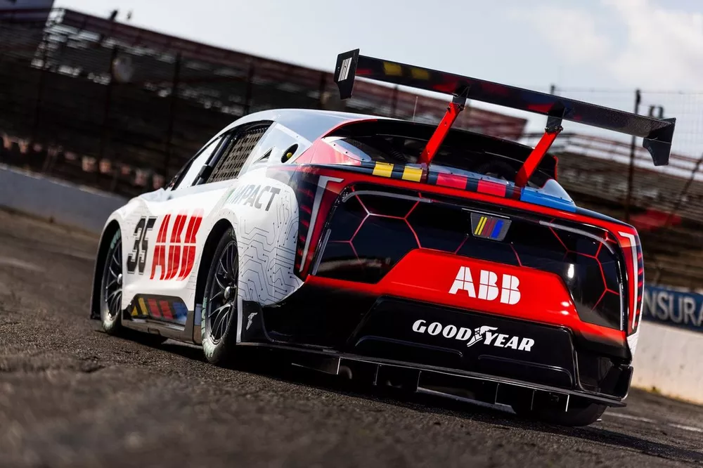 NASCAR formally unveils its EV prototype race car at Chicago
