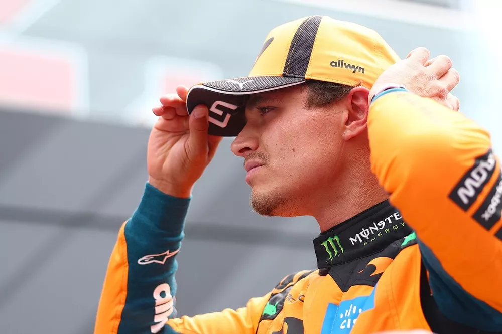 Lando Norris wrestles 740hp McLaren around wet Nurburgring