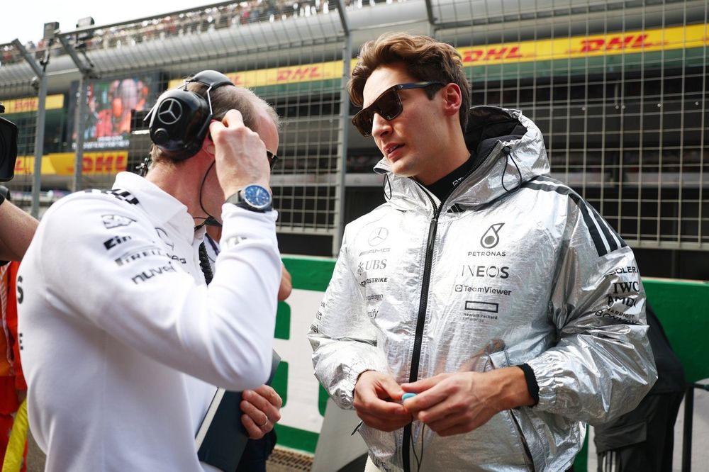 George Russell: F1 drivers poke fun at adidas cooling jacket “because ...