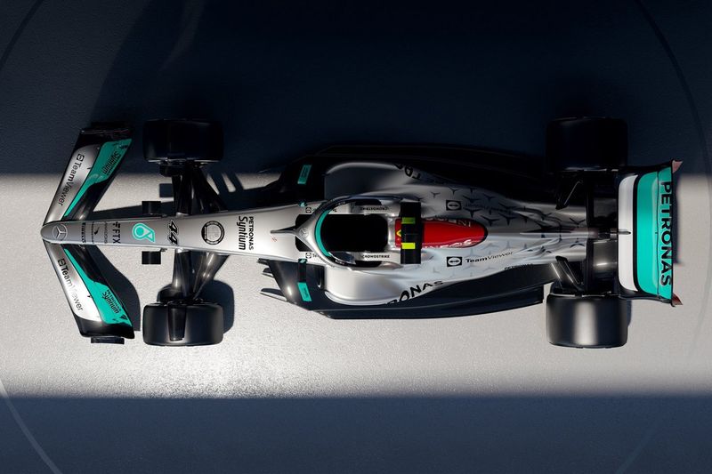 Mercedes unveils new W13 F1 car with silver livery