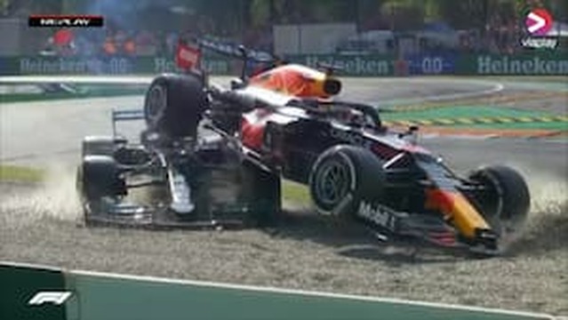 Crash Max Verstappen en Lewis Hamilton - GP Italië, Monza 2021 ...